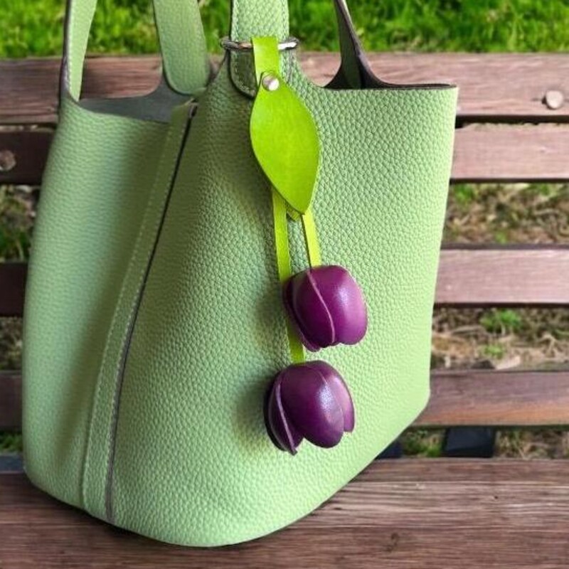 Purple Leather Tulip Bag - Etsy