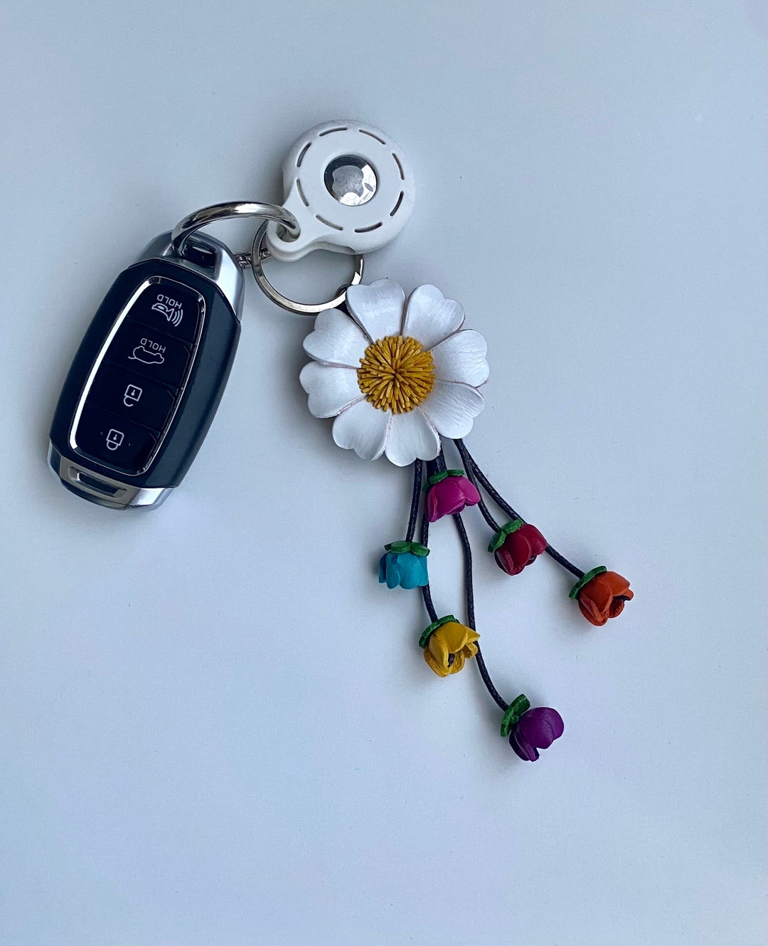 Karen's Small-eeerr Leather Keychain & Charm With Keyring - Etsy
