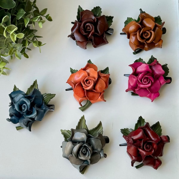 Leather Rose - Etsy