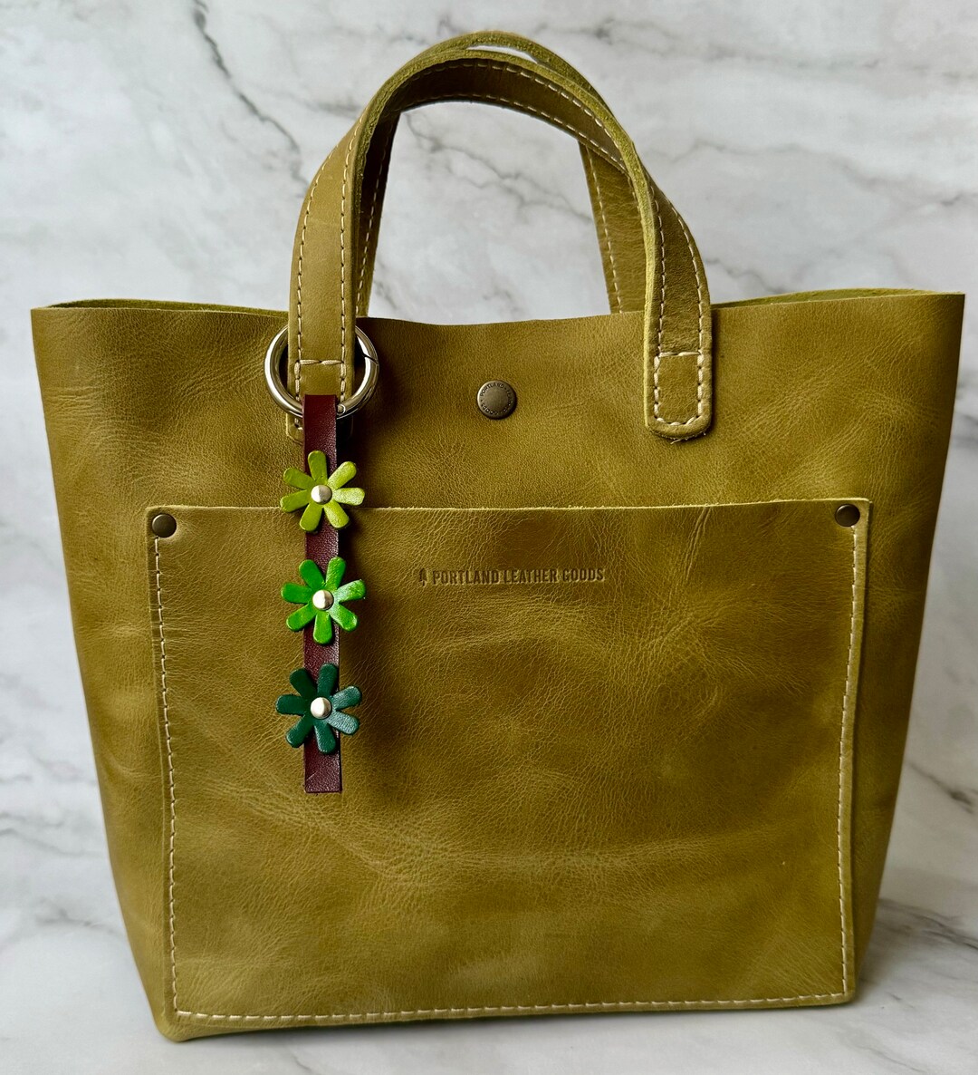 Three Mini Daisy Leather Keychain & Charm in Fun Tone Color Combination ...