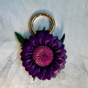 Pretty Flower Inspired Leather Purse Charm & Keychain in Assorted ...