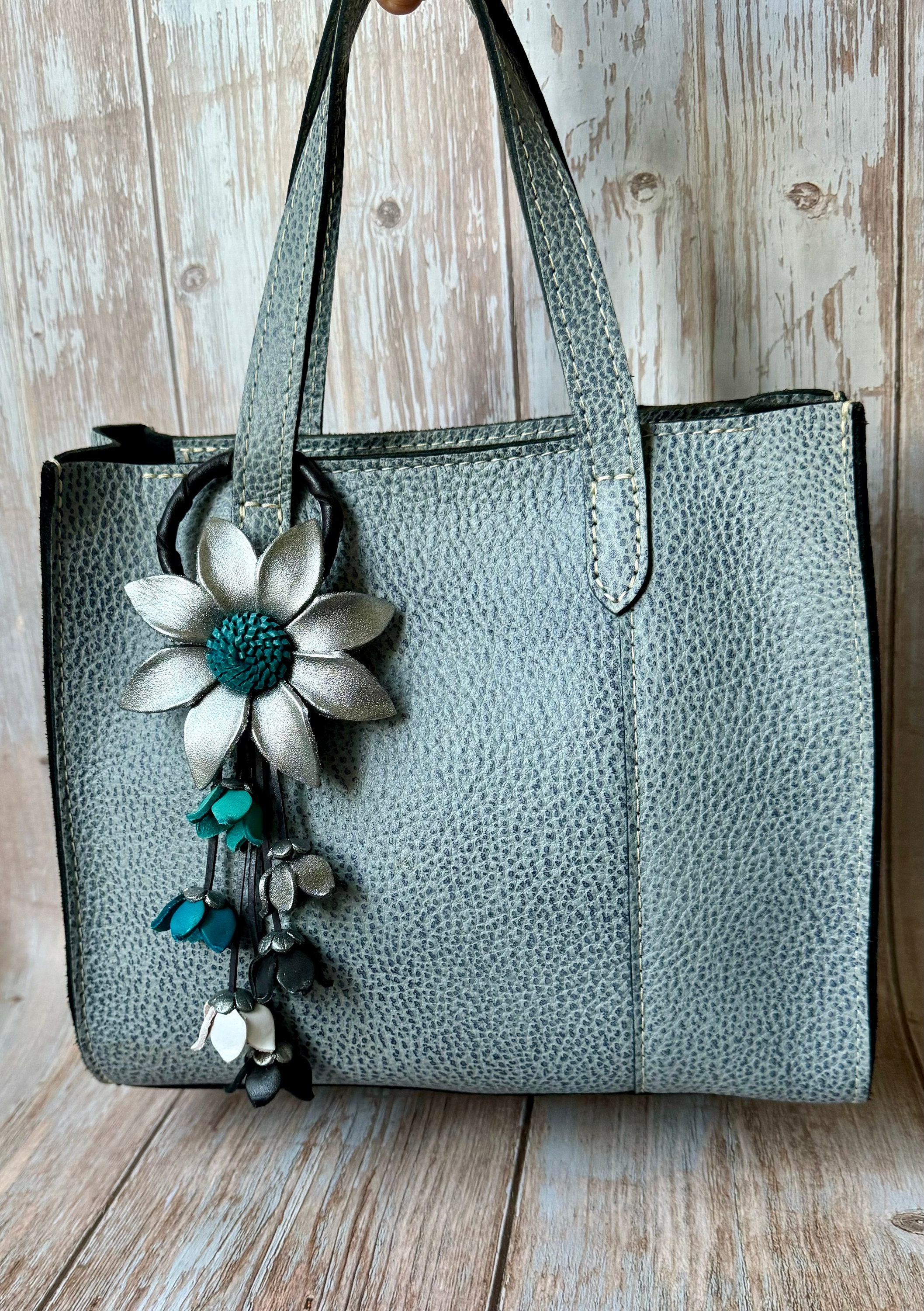 Cami’s Keychain And/or Purse Charm in Silver and Turq Combination - Etsy
