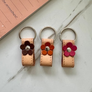 Memes Mini Flower Leather Key Ring in Colorful Set of 3 - Etsy