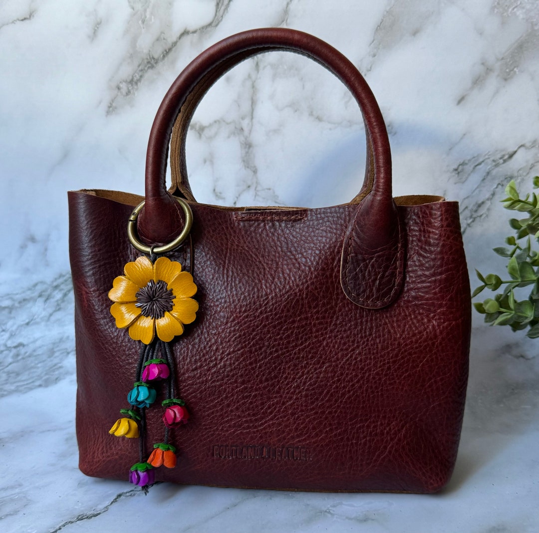 Karen's YELLOW Small-eeerr Leather Keychain & Charm With Antique Bronze ...