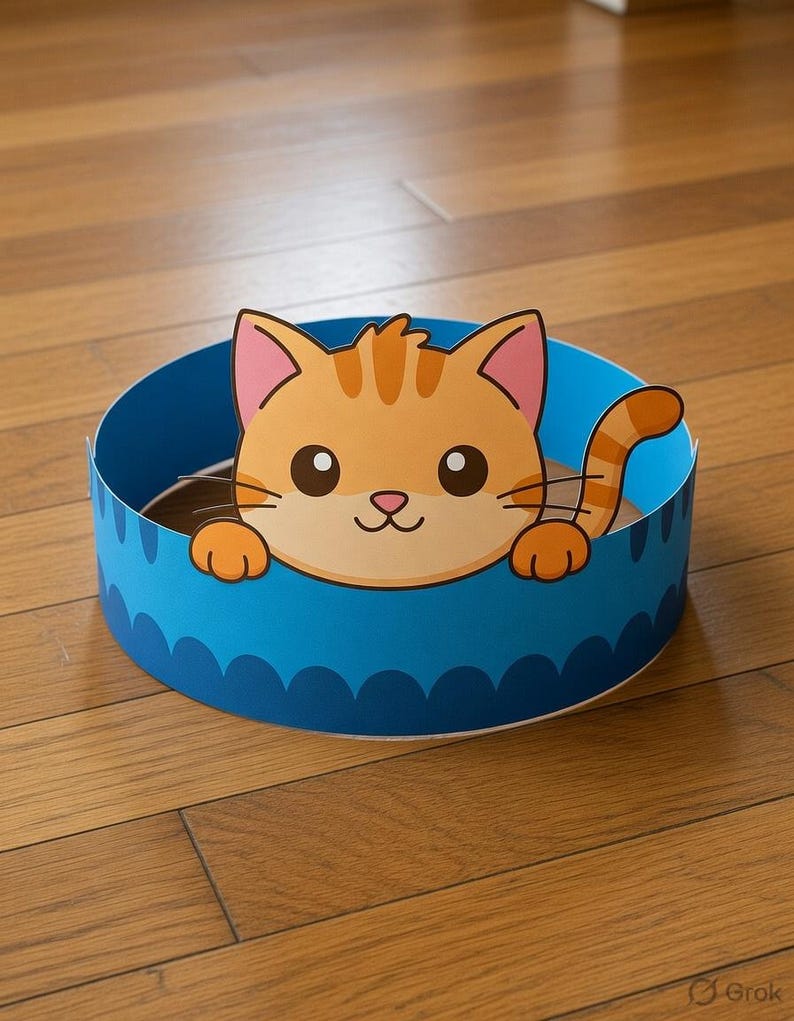 Cute Cat Paper Crown Template Party B-day Printable Celebration Kids ...