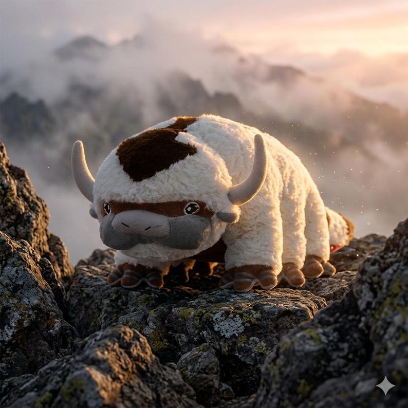 Appa Sky Bison Plush | Soft Flying Fantasy Creature Toy - Etsy