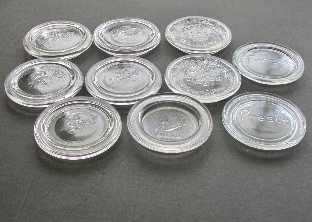 Glass Canning Jar Lids Vintage 5 Ball Lids 1 10 Ball Lid 2 Ball Glass ...