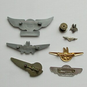 A Collection of Airline Badges 5 Plastic, 2 Metal, 3 Sterling Silver - Etsy