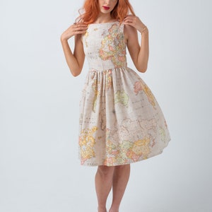 World Map Dress-50s Pin up Rockabilly - Etsy UK