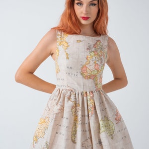 World Map Dress-50s Pin up Rockabilly - Etsy UK