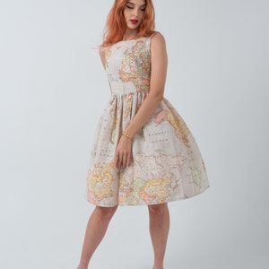 World Map Dress-50s Pin up Rockabilly - Etsy UK
