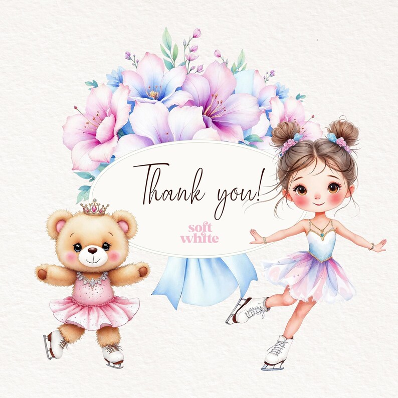 Figure Skating Princess Clipart, Watercolor Ice Skater Girls PNG ...