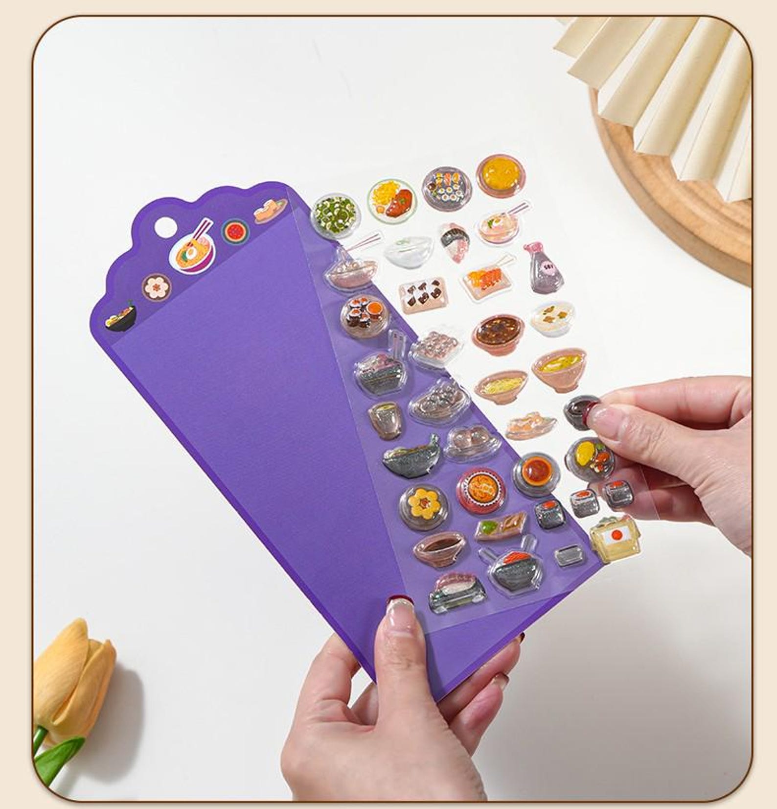 3D Glossy Japanese Food Stickers – Realistic Ramen, Sushi Resin Decals ...