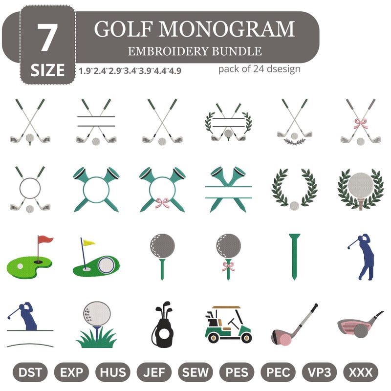 Golf Logo Embroidery - Etsy