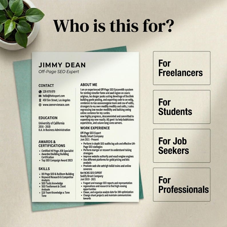 Modern Resume Template Canva – Editable CV for Job Seekers, 2026 ...