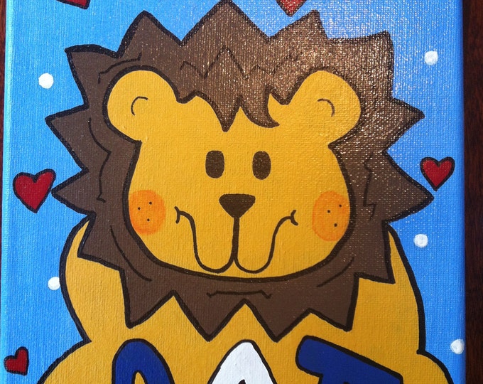 Alpha Delta Pi "alphie" Lion - Sorority Canvas Painting - Custom ...