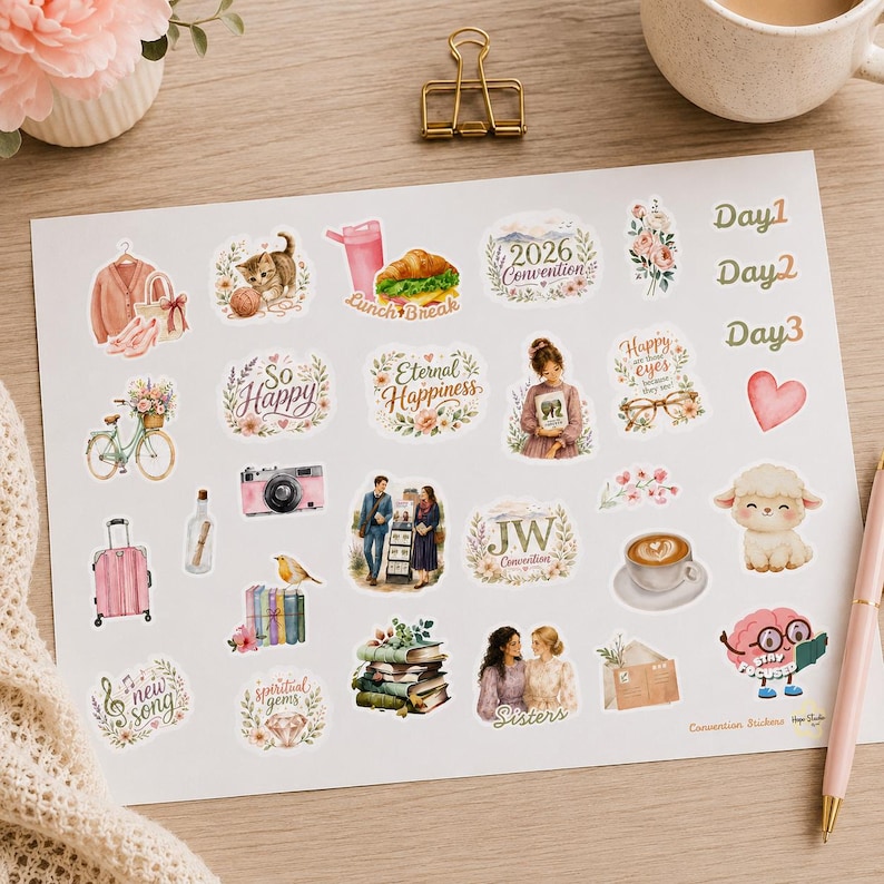 2026 JW Eternal Happiness Convention Stickers Printable Bundle Digital ...