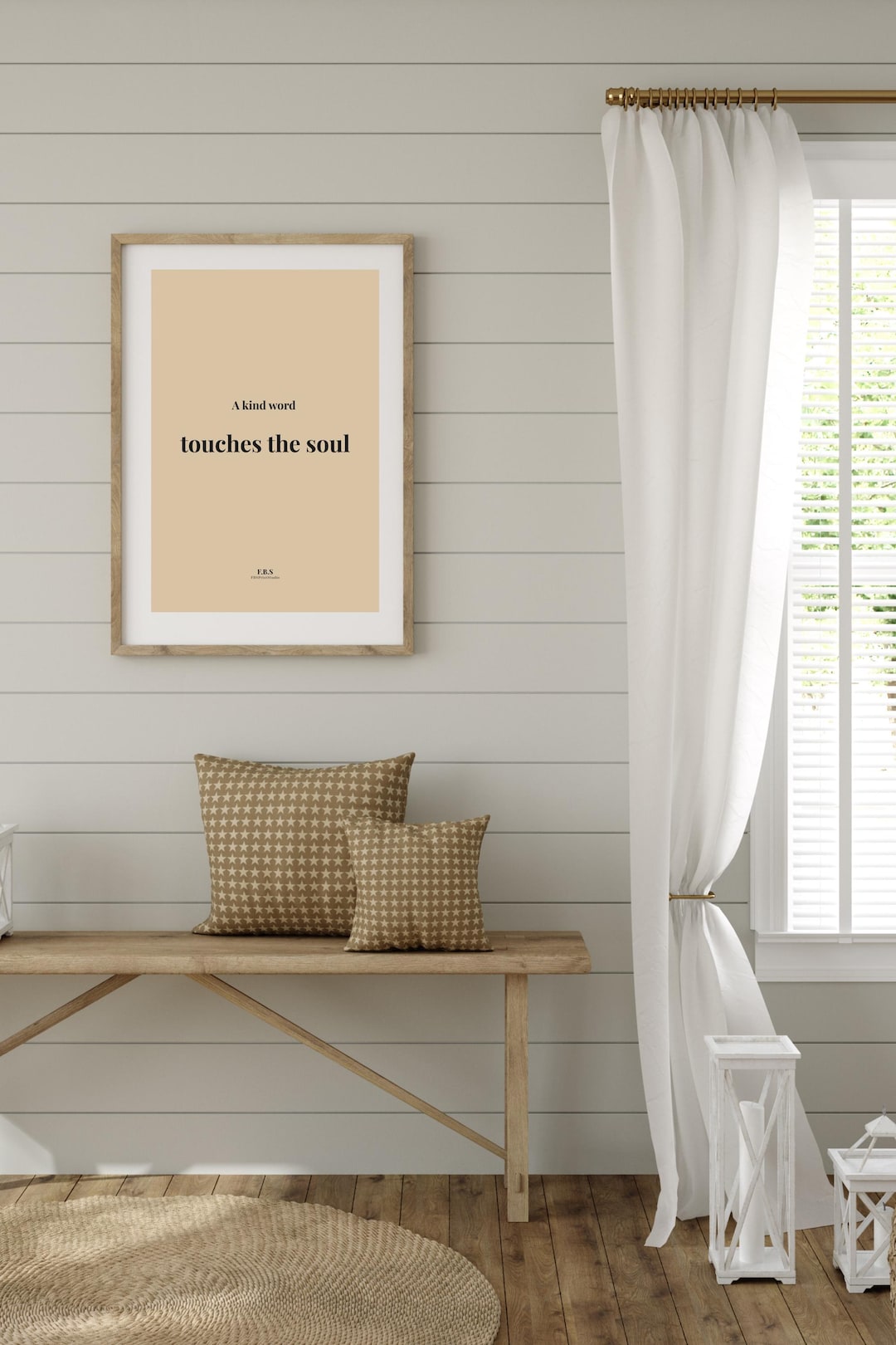 Minimalist Wall Art Printable, A Kind Word Touches the Soul, Beige ...