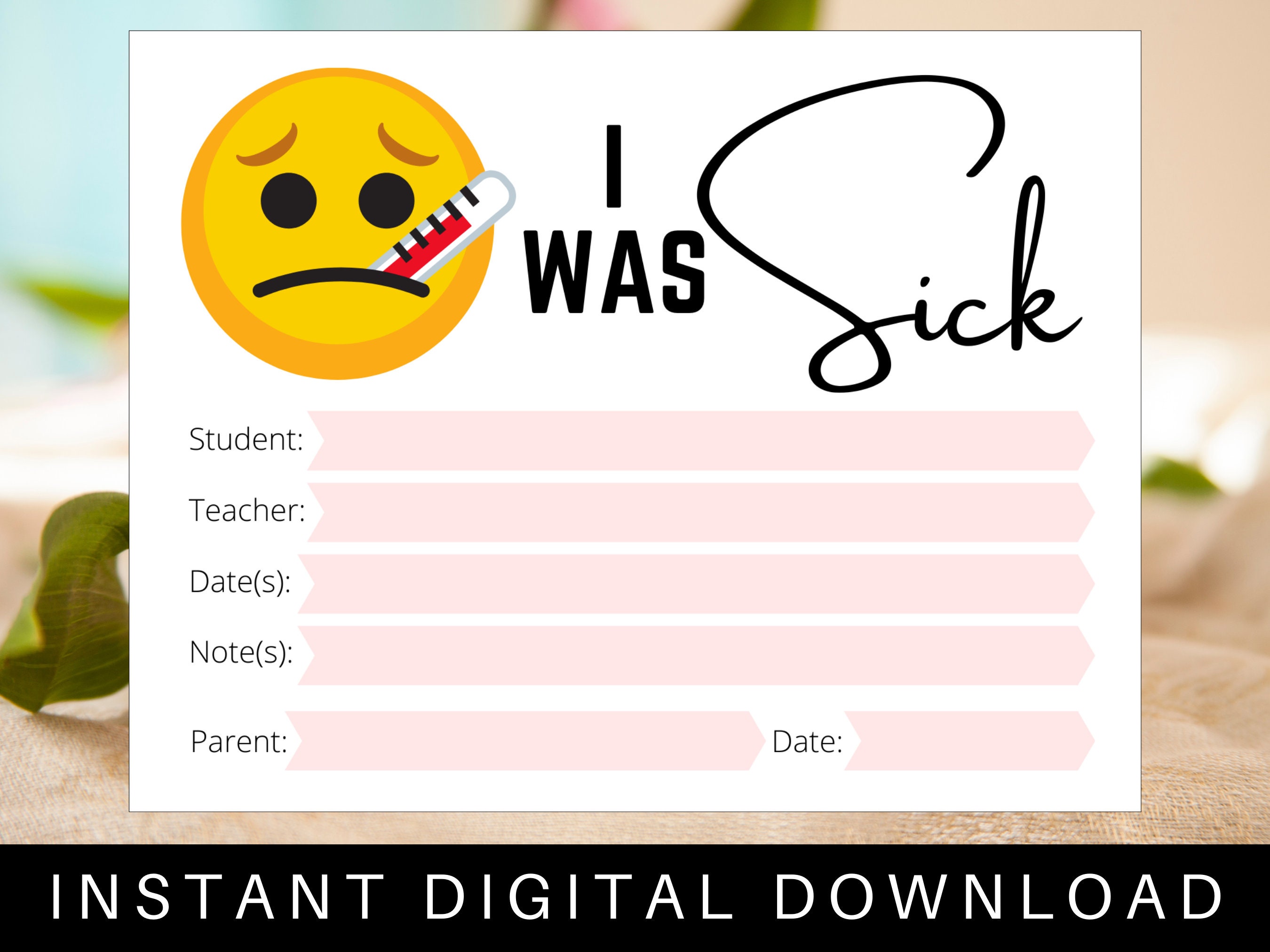 School Excuse Notes From Parents, Set of 4 - Etsy