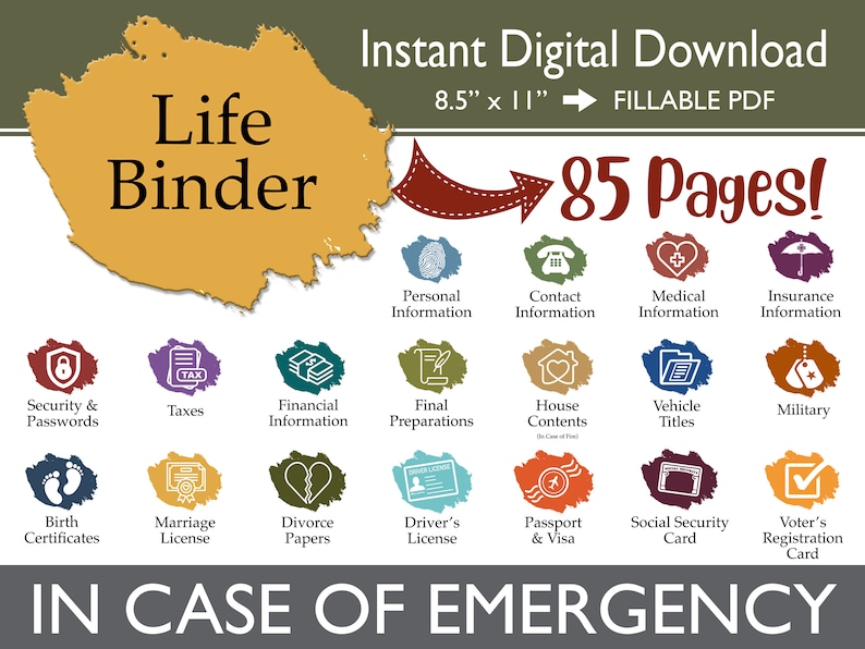 Life Binder Home Management Binder Emergency Binder Life - Etsy