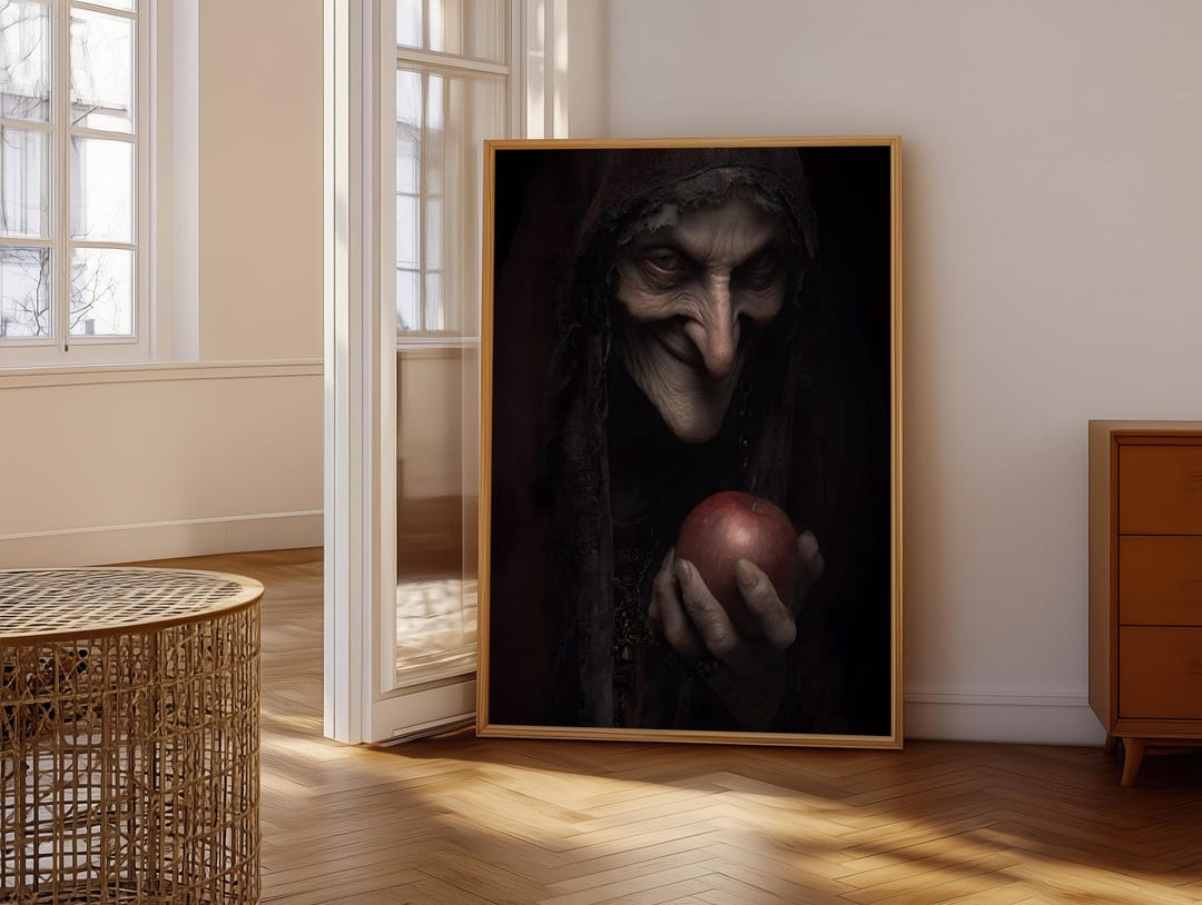 Sinister Hooded Crone With Scarlet Apple | Gothic Fairytale Portrait ...
