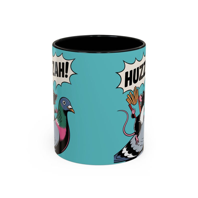 Pigeon and Rat Huzzah Coffee Mug, Chaotic Energy, Chaos Goblin, NYC ...