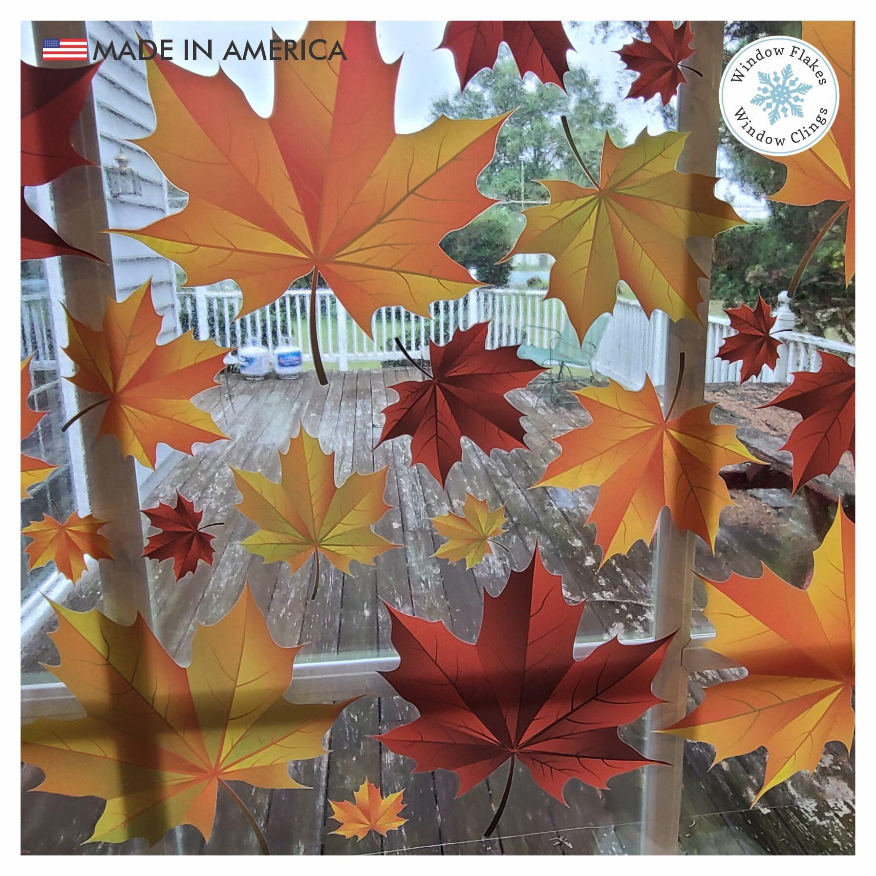77 Fall Leaf & Acorn Window Cling Decal Home Decorations. Non Adhesive ...