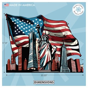 NYC Iconic Landmarks Decal Window Cling Sticker Home Decor for July 4th ...