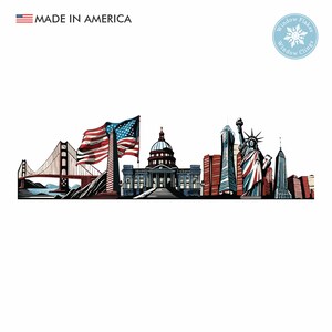American Landmarks Border Decal. USA Iconic Landmarks Window Cling ...