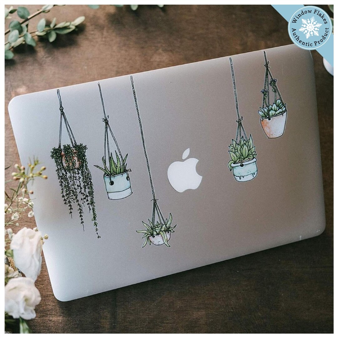 Illustrated Hanging Plants Stickers for Laptops, Water Bottles ...