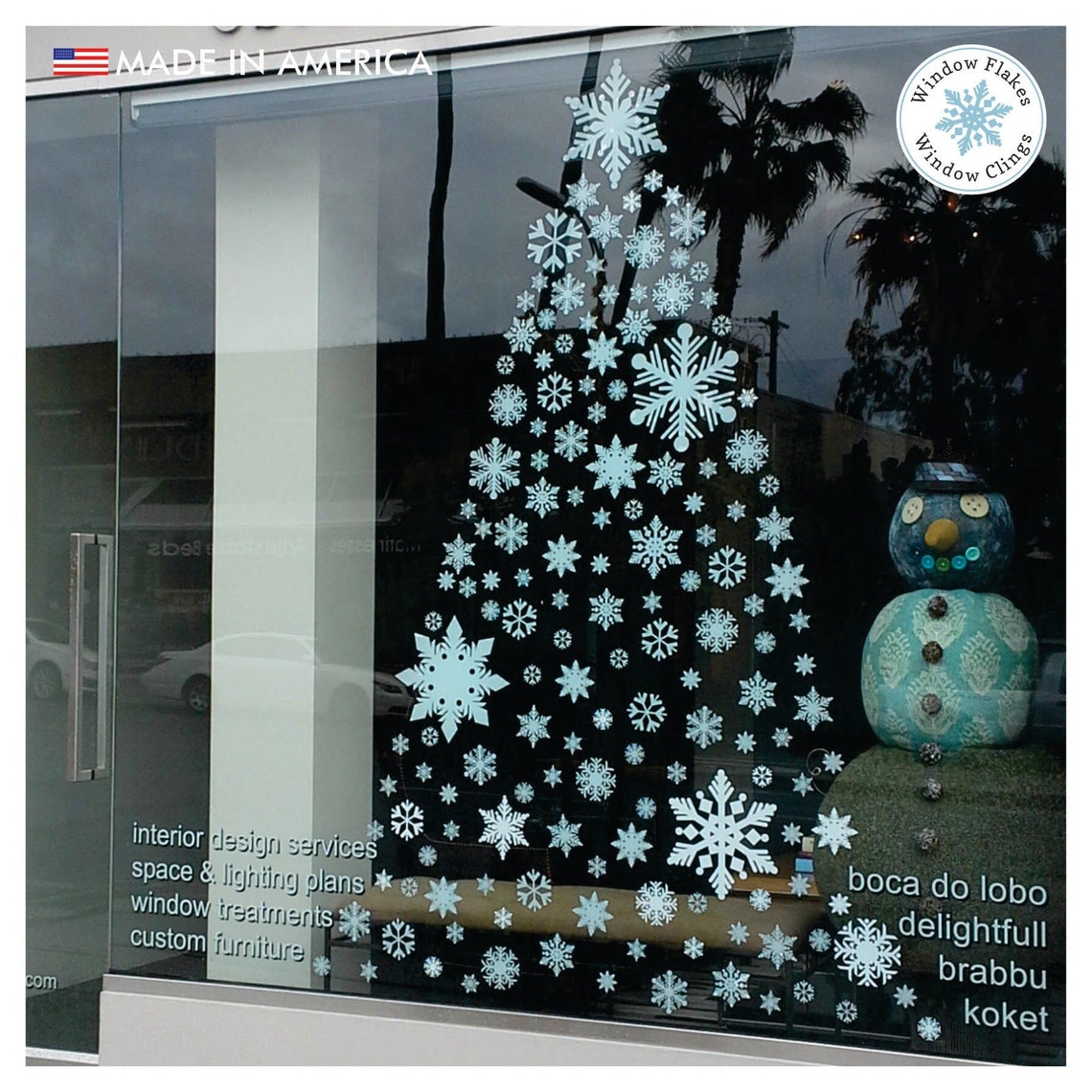 14 X Christmas Snowflake Window & Glass Cling Decals. Vinyl Snowflake ...