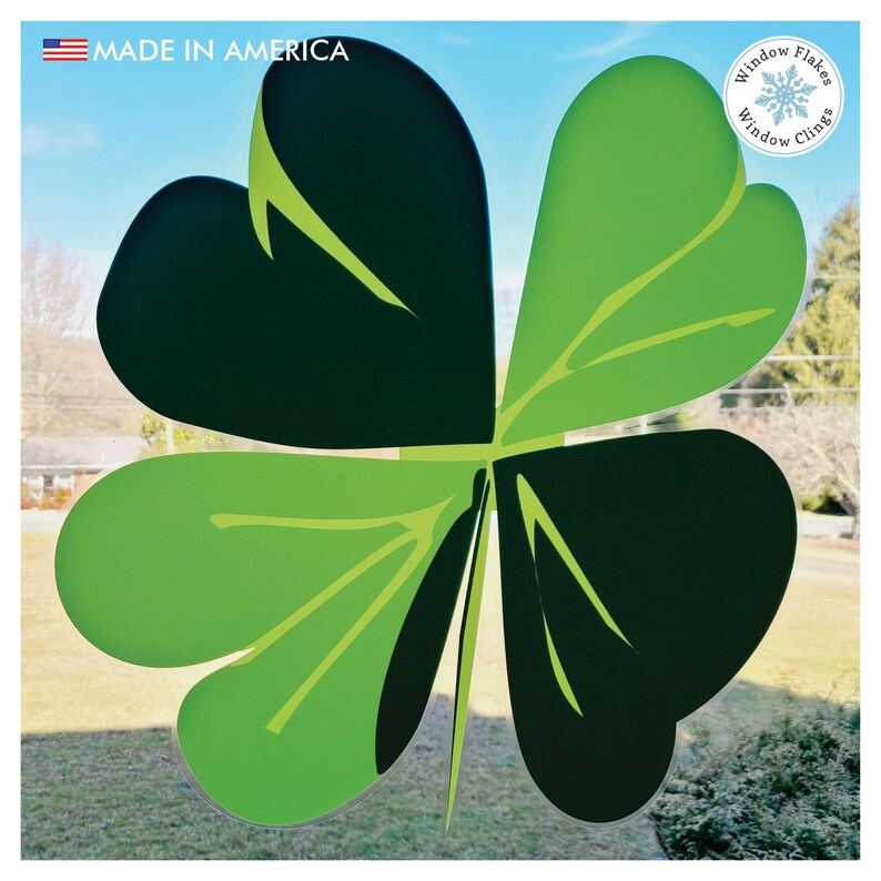 St. Patrick's Day Decoration Decals Shamrock Window Cling Borders, 4 ...