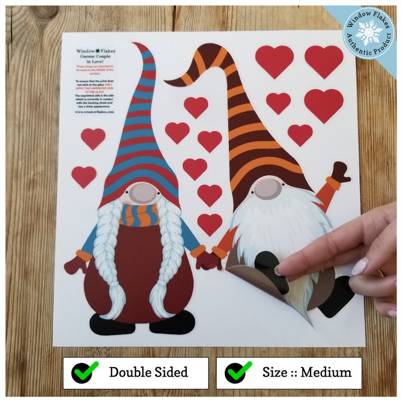 Valentine Gnome Window Cling Decorations Small & Medium - Etsy