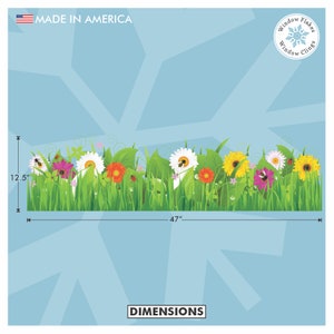Wild Grass Flower & Insect Window Cling Border Home Decor Decal. 47 ...