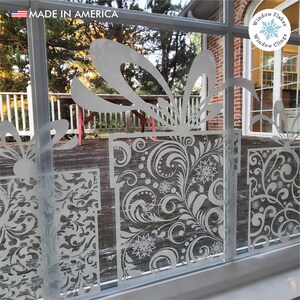 39" Gift Border Window Cling Decal Christmas Decoration. Reusable Vinyl ...