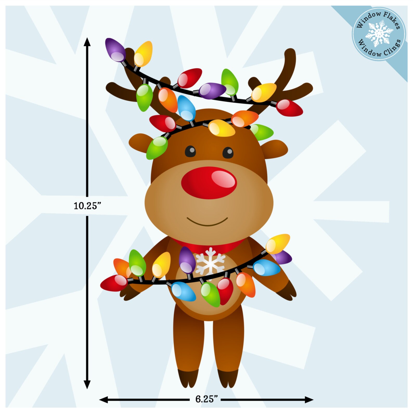 Christmas Reindeer With Lights Window Cling - Etsy