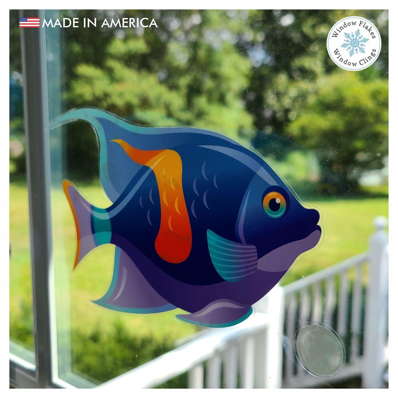 Tropical Fish Window Clings, 15 Sea Creatures, Static Cling Vinyl ...