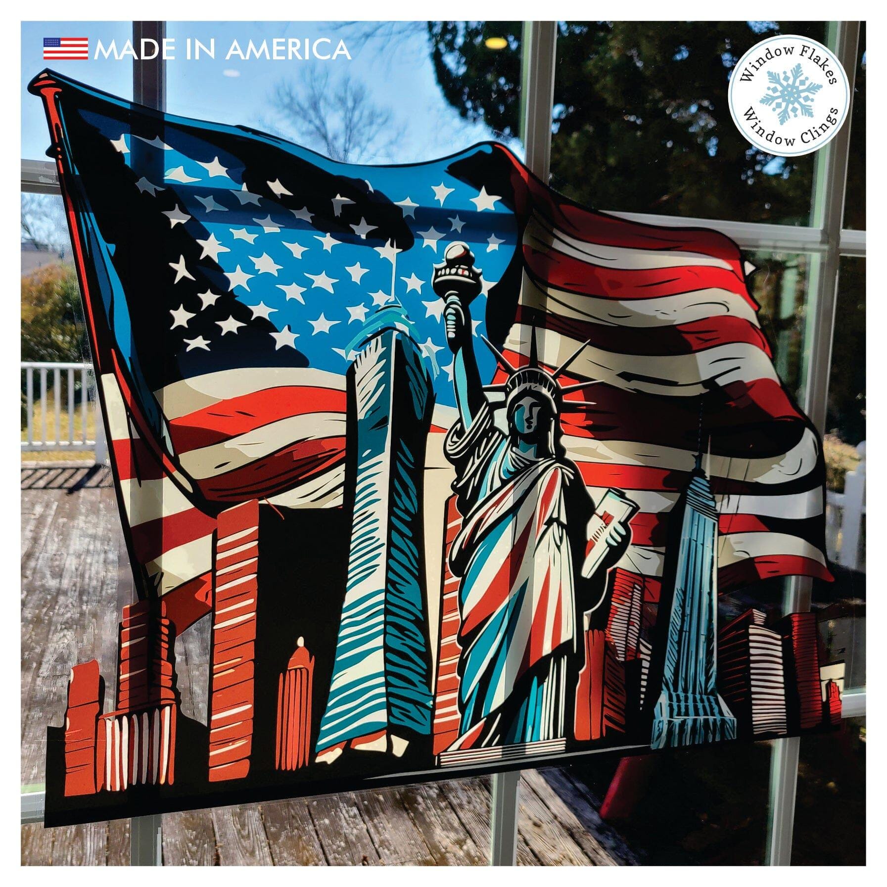 NYC Iconic Landmarks Window Cling, Statue of Liberty, July 4th Decor - Etsy