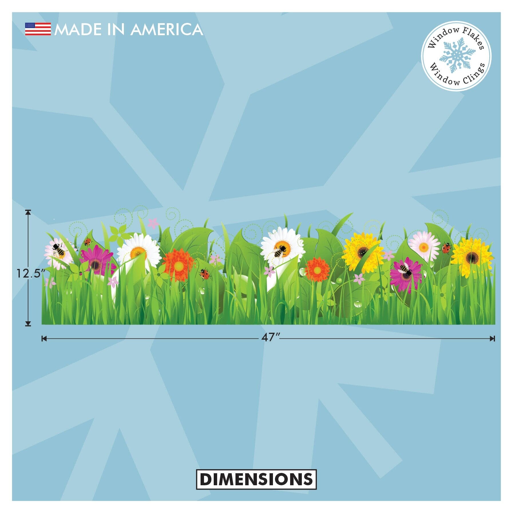 Wild Grass Window Cling Border With Flowers and Insects - Etsy