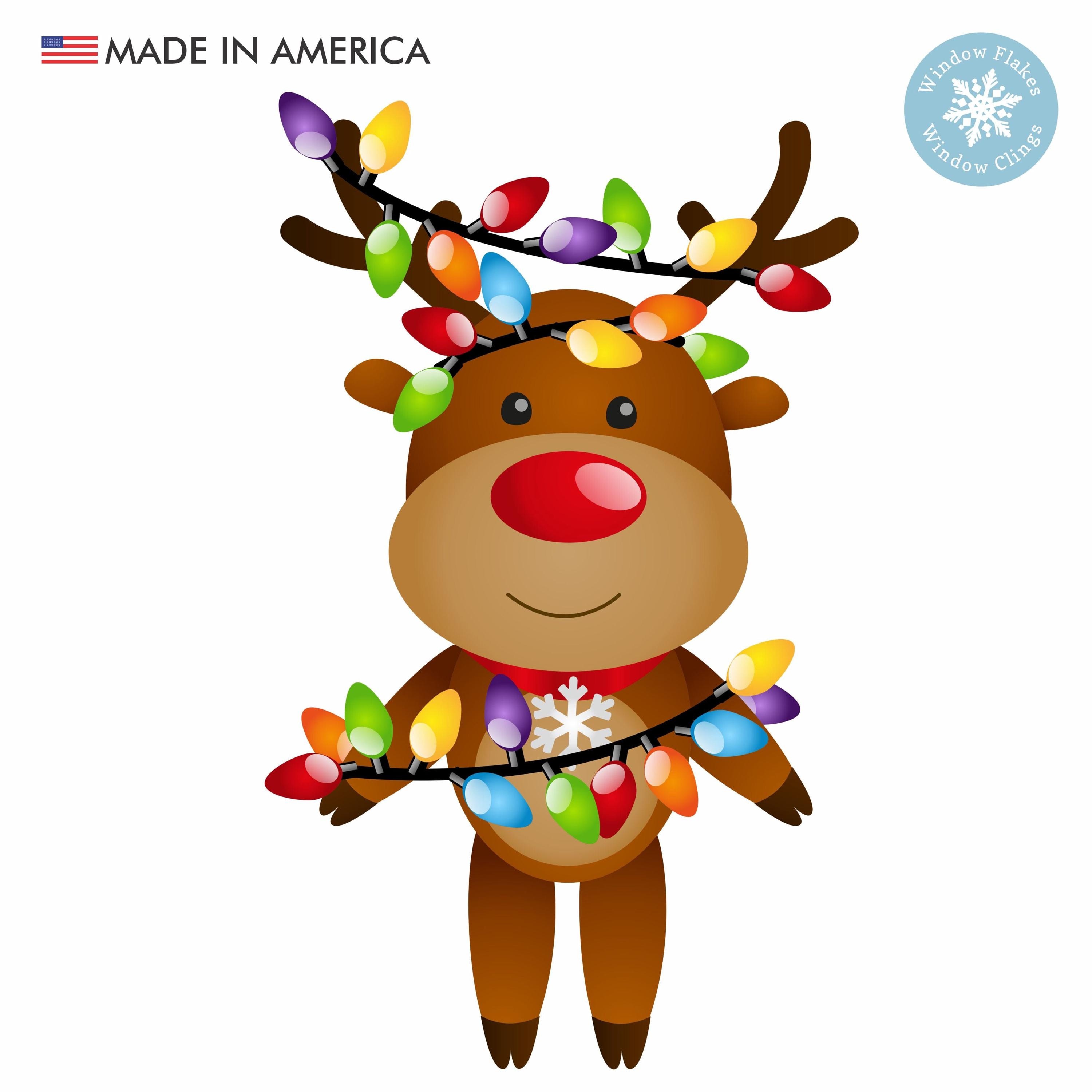 Reindeer Christmas Window Cling. Home Decor Christmas Reindeer With ...