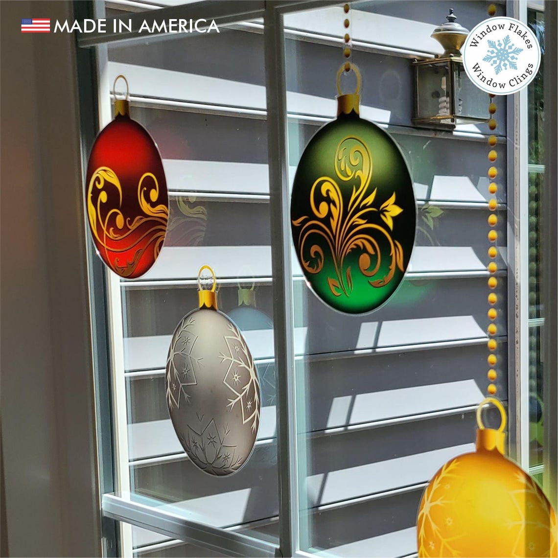 Window Flakes Christmas Ornament Window Clings: Large, Colorful ...