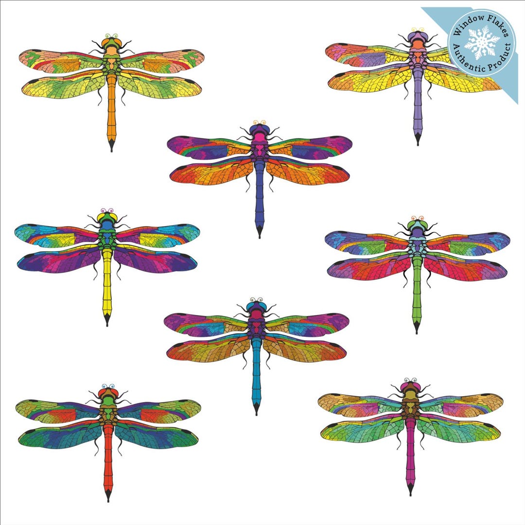 Anti-collision Window Clings - Large Dragonfly Window Clings (set of 8 ...