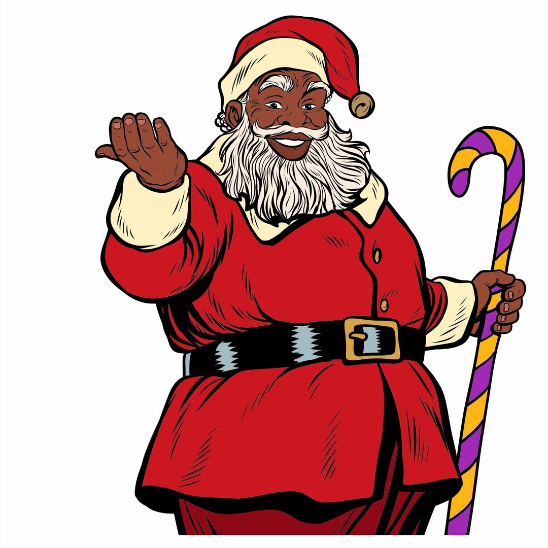 African American Christmas Black Santa Window Clings Black Santa Claus ...