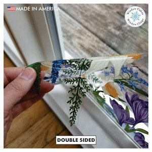 Botanical Springtime Flower Window Cling Decal. Crocuses, Ferns ...