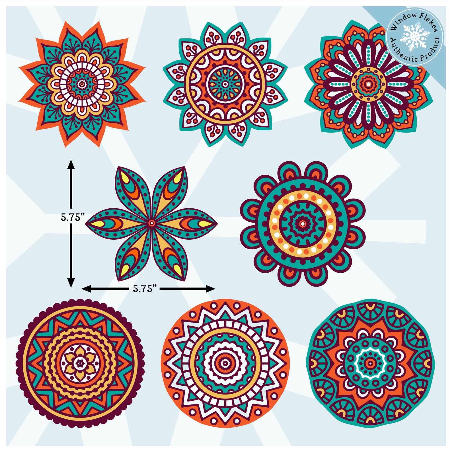 Mandala Sun Catchers Window Clings set of 8 Stained Glass - Etsy