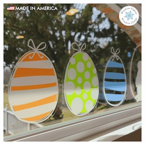 Hanging Easter Egg Window Cling Decals. Set of 12 Eggs + Strings ...