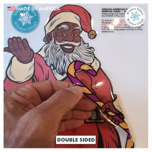 African American Christmas Black Santa Window Clings - Black Santa ...