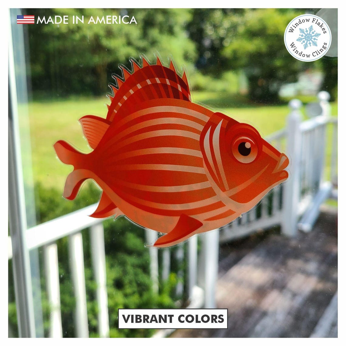 Tropical Fish Window Clings, 15 Sea Creatures, Static Cling Vinyl ...