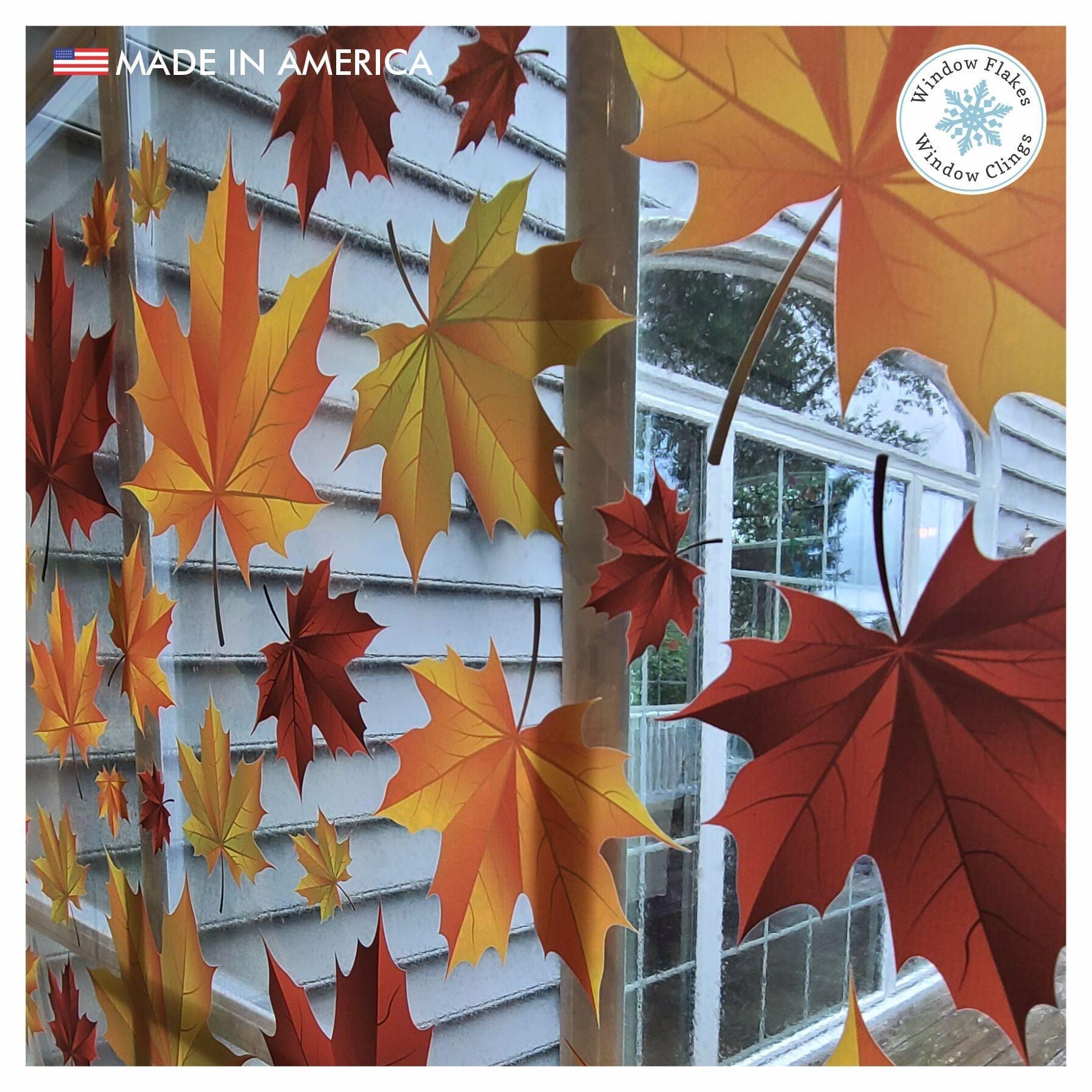 77 Fall Leaf & Acorn Window Cling Decal Home Decorations. Non Adhesive ...