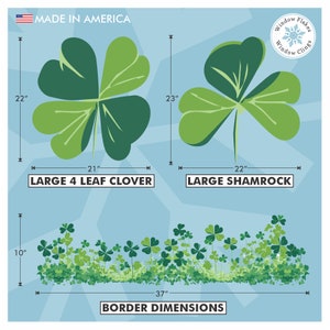 St. Patrick's Day Decoration Decals Shamrock Window Cling Borders, 4 ...
